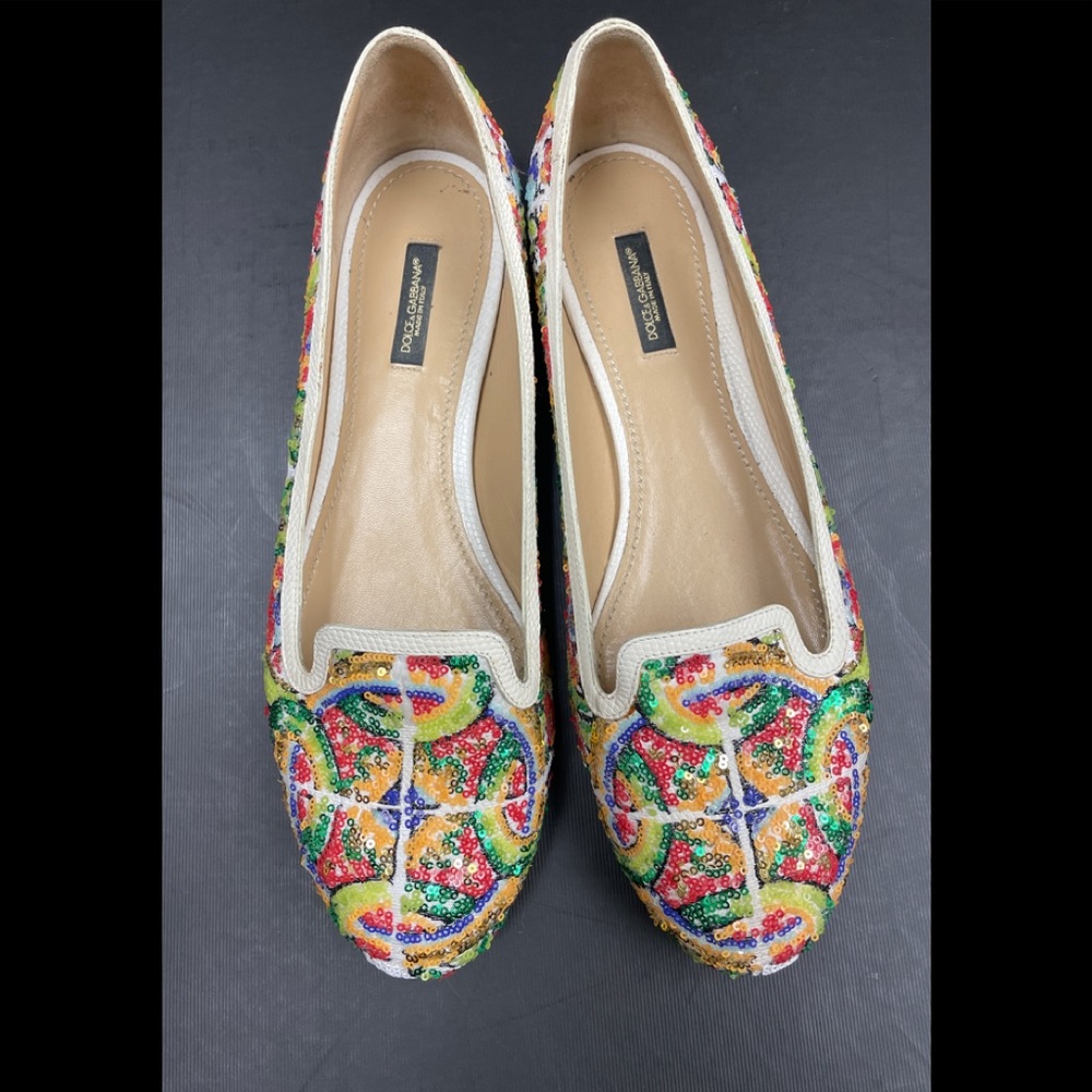 Multi-Colour Sequin Embellished Loafers - Gem